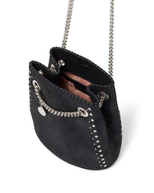 Stella McCartney Falabella Studded Bucket Bag in Black | Lyst