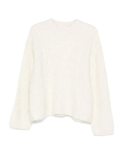 Soft Goat Long-Sleeve Crew-Neck Knitwear in White | Lyst UK