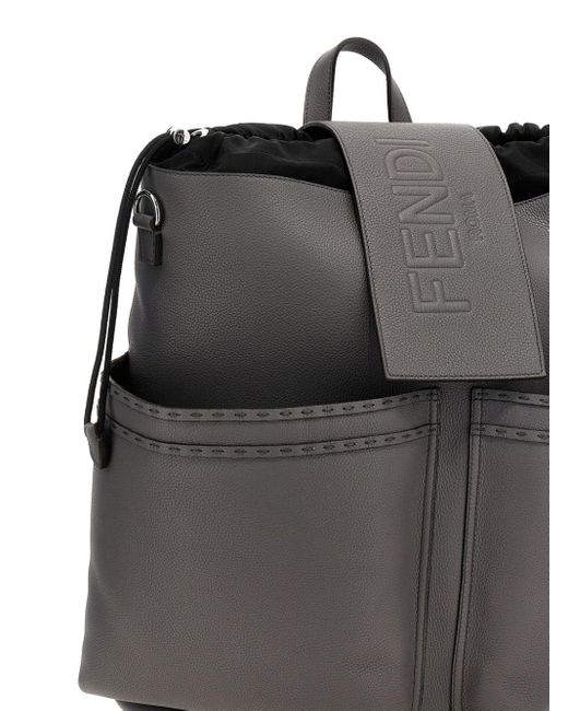 Fendi Large Strike Backpack in Black for Men | Lyst