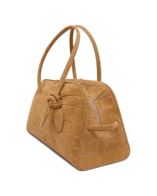 Jacquemus Knotted Reptile-Effect Tote Bag in Natural | Lyst UK