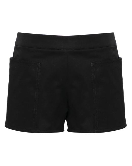 Max Mara Mid-Rise Gabardine Shorts in Black | Lyst