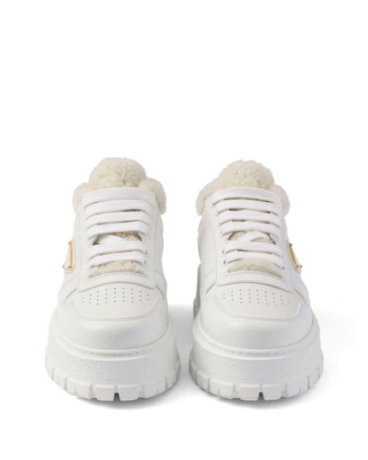 Prada Leather Sneakers in White | Lyst