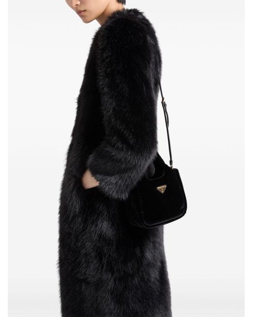 Prada Padded Velvet Mini Bag in Black | Lyst