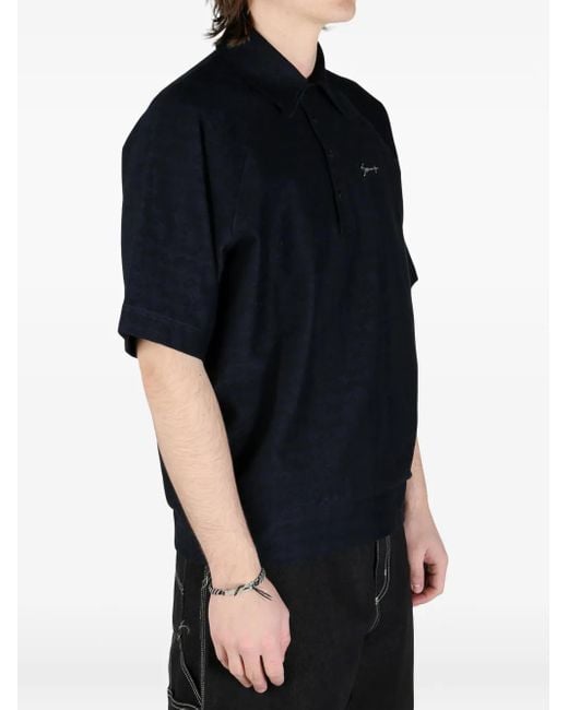 Givenchy Logo-Lettering Polo Shirt in Blue for Men | Lyst
