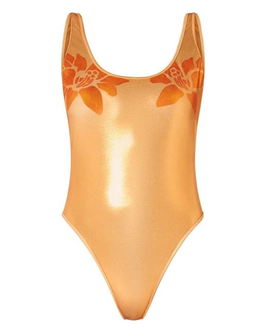 DIESEL X Karol G Pamela Metallic-Effect Swimsuit in Orange | Lyst UK