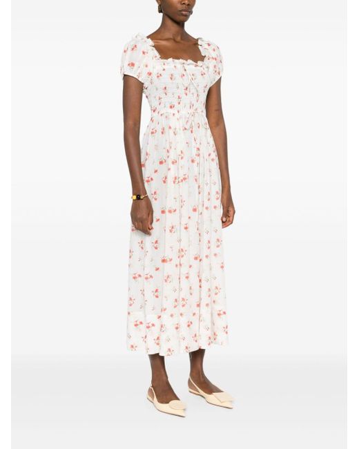 Doen Stanza Midi Dress in Natural | Lyst