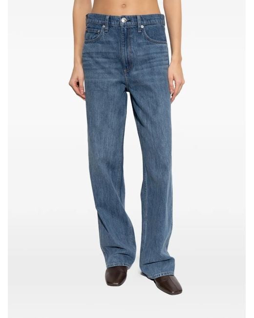 Rag & Bone Shea Straight-Leg Jeans in Blue | Lyst
