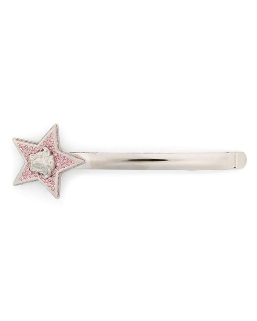 Versace Star-embellished Hair Pin in White | Lyst