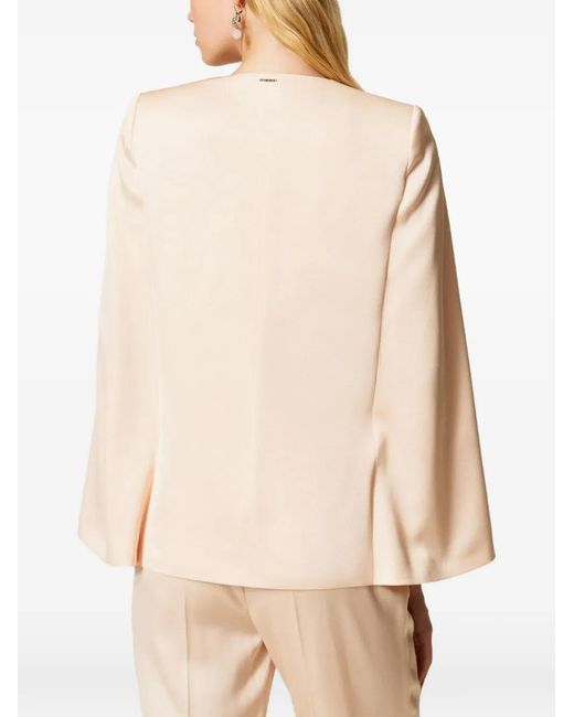 Twinset Satin Jacket in Natural | Lyst UK