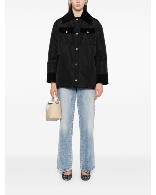 Sandro Padded Military Jacket in Black | Lyst