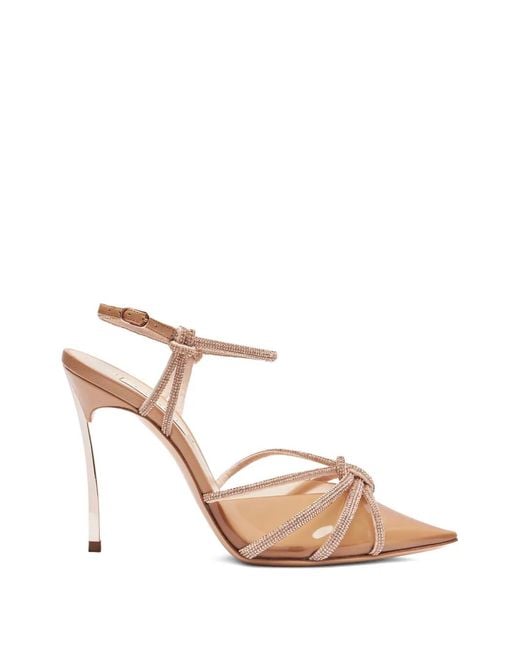 Casadei Blade Rhinestone Pumps in White | Lyst UK