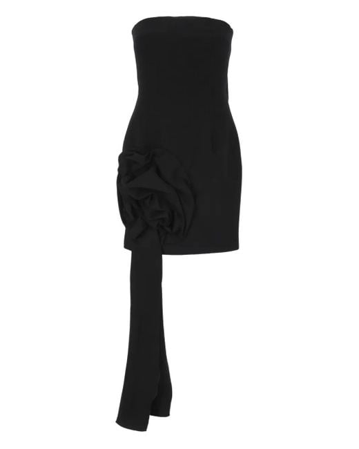 Marella Rosette Strapless Dress in Black | Lyst UK