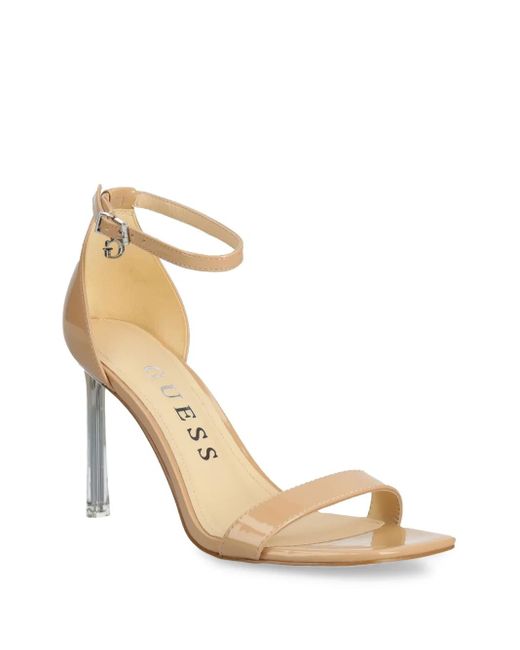 Guess 95Mm Patent-Finish Sandals in Metallic | Lyst
