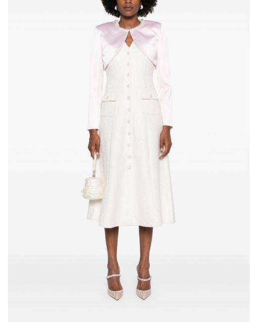 Self-Portrait Satin Bolero Jacket in Pink | Lyst