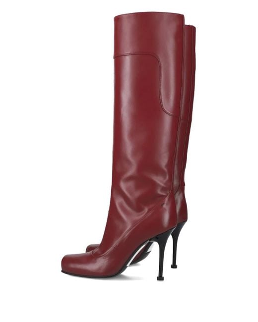 Premiata Square Toe Heel Boots in Red | Lyst UK