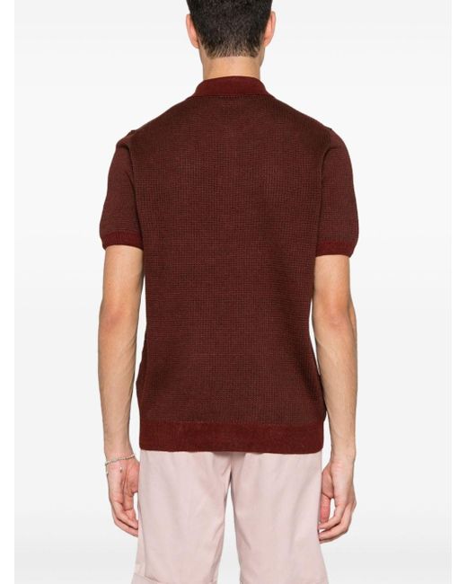 Corneliani Monogram-Jacquard Polo Shirt in Red for Men | Lyst
