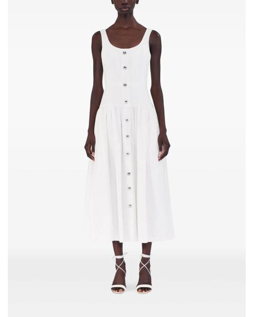 Adam Lippes Cassie Midi Dress in White | Lyst