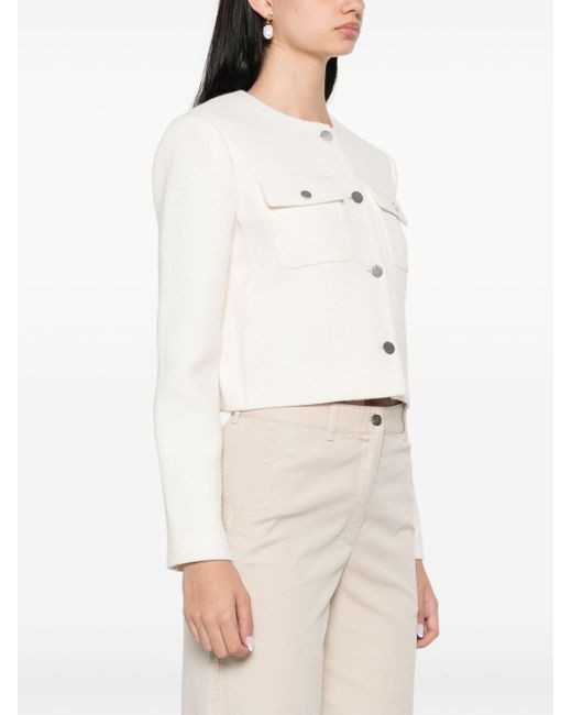 Theory Tweed Jacket in White | Lyst