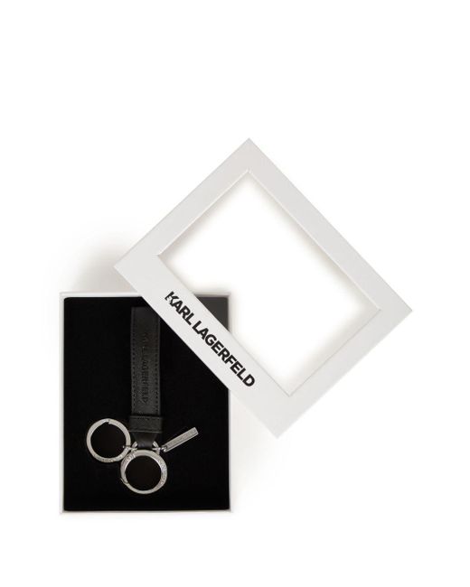 Karl Lagerfeld Essential Keychain in White for Men | Lyst