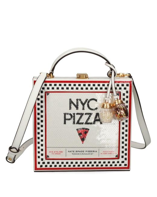 Kate Spade Slice 3D Pizza Box Tote Bag in White | Lyst Australia