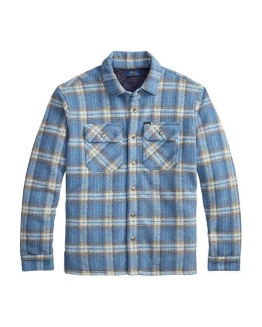 Polo Ralph Lauren Plaid-Pattern Overshirt in Blue for Men | Lyst UK