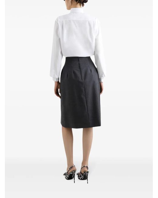 Dolce & Gabbana Overlapping-Panel Midi Skirt in Black | Lyst