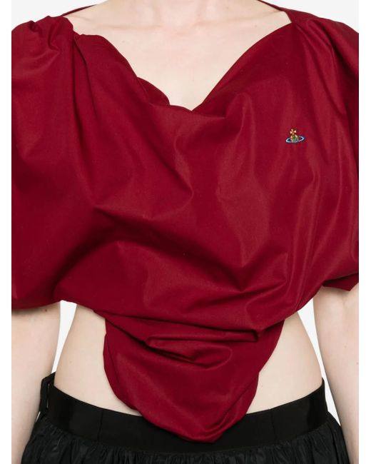 Vivienne Westwood Orb-Embellished Heart Top in Red | Lyst UK