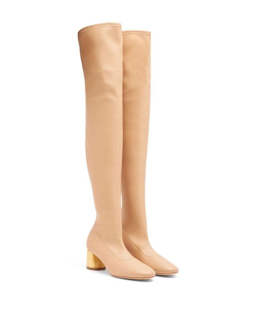 Casadei 50Mm Cleo Opera Boots in White | Lyst