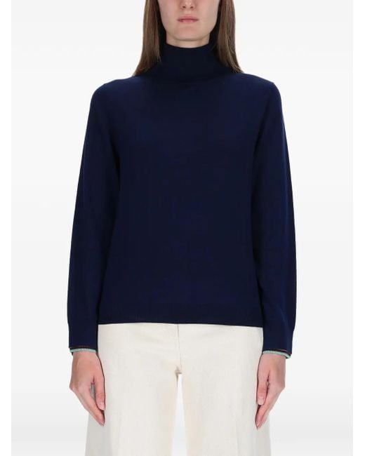 Paul Smith Roll-Neck Sweater in Blue | Lyst UK