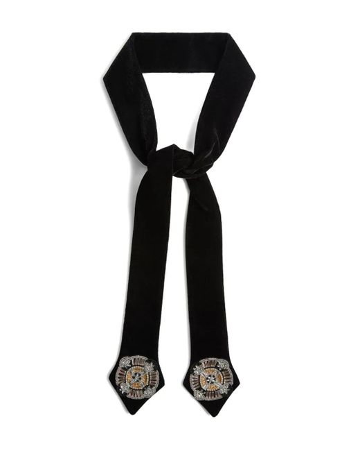 La DoubleJ Beaded Velvet Stole in Black | Lyst UK