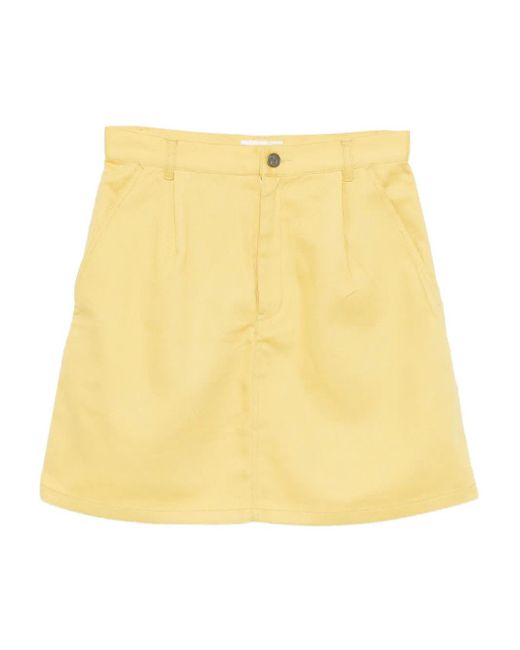 To b. by agnès b. Logo-embroidered Mini Skirt in Yellow | Lyst UK