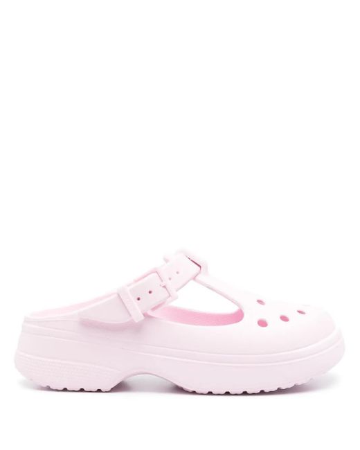Crocs™ Classic Mary Jane Clog Slides in Pink | Lyst