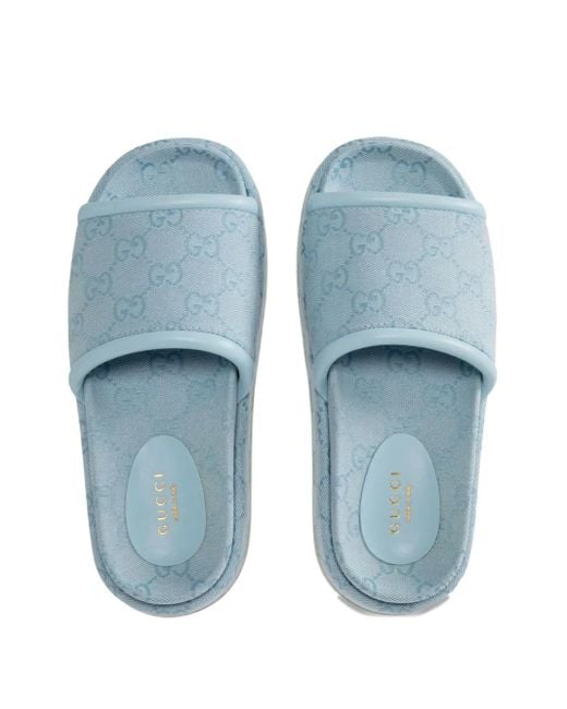 Gucci Clarice Slides in Blue | Lyst