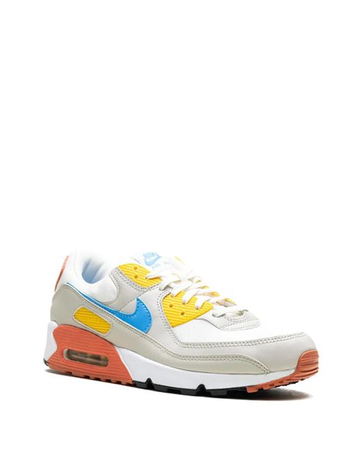 Nike Air Max 90 "Summit/Light Bone/Vivid Sulphur/University" Sneakers ...