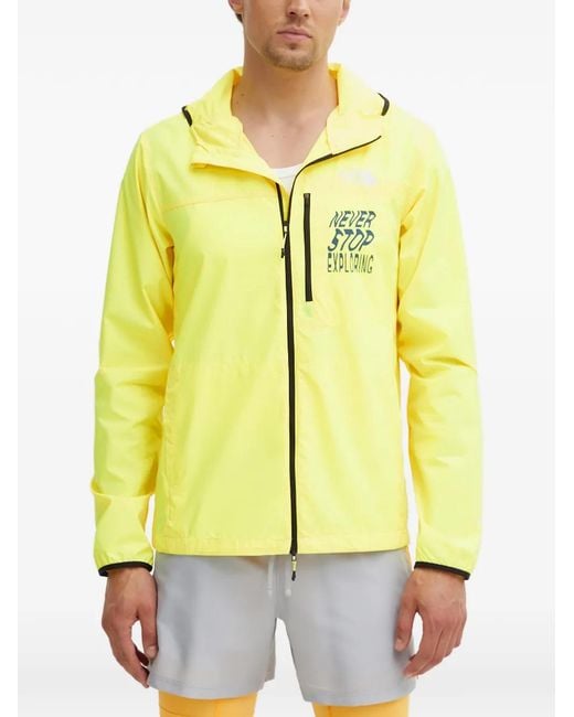 The North Face Zip Hooded Performance Jacket in Yellow for Men | Lyst UK