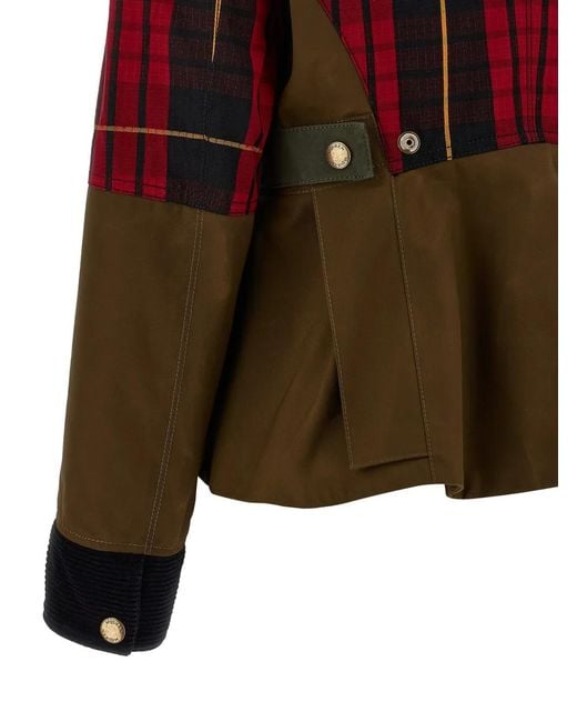 McQueen Tartan Patchwork Jacket in Red | Lyst UK