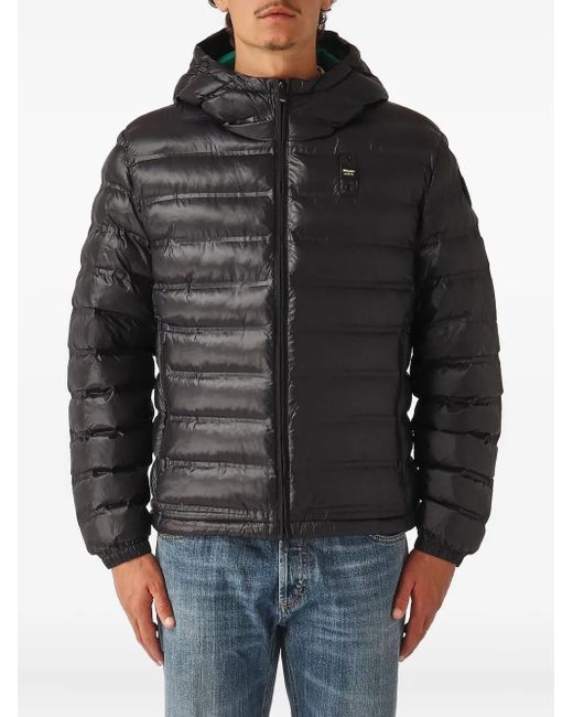 Blauer Charles Hooded Padded Jacket in Black for Men | Lyst UK