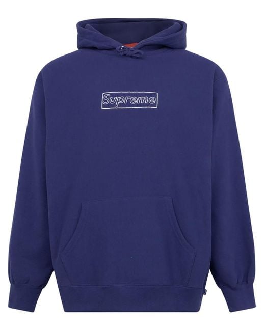 Supreme X Kaws Chalk Logo Hoodie in Blue for Men | Lyst UK