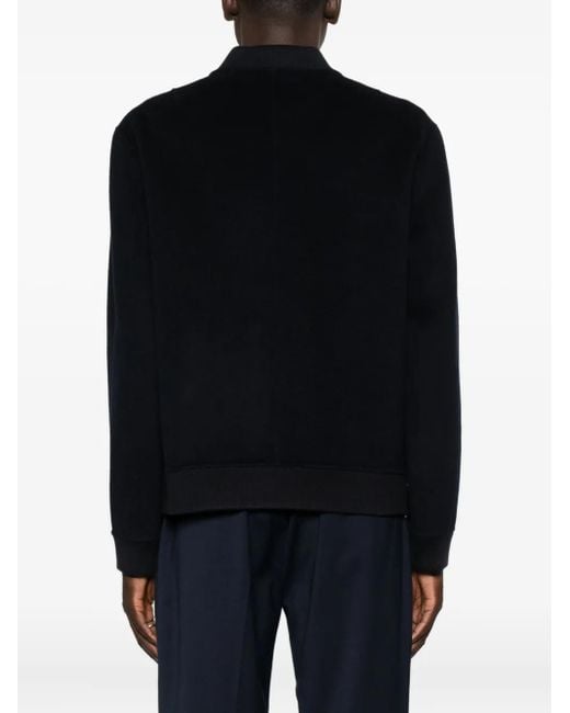 Amaranto Zip-Up Pouch-Pocket Jacket in Black for Men | Lyst UK