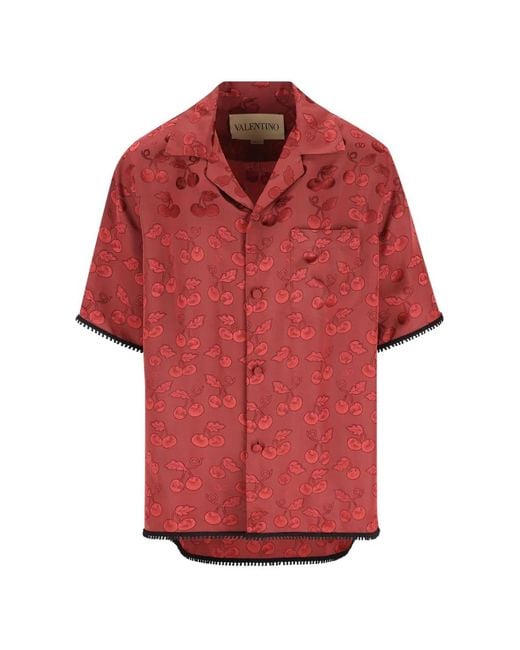 Valentino Garavani Cherry-Pattern Shirt in Red for Men | Lyst UK