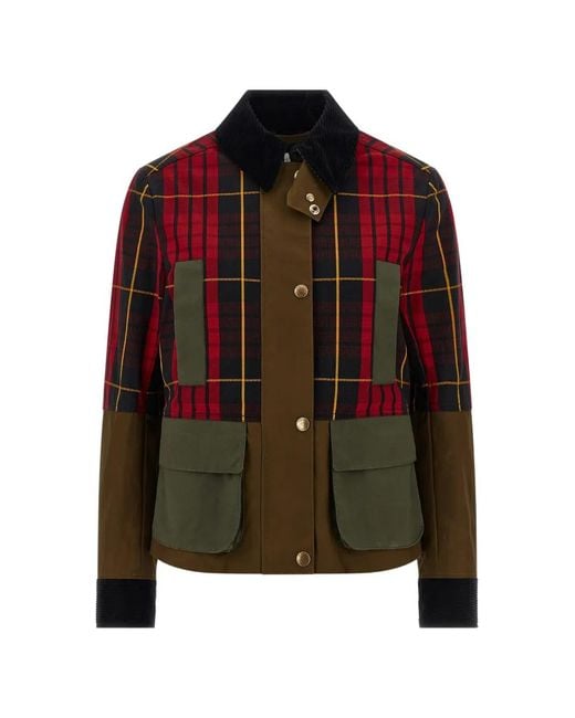 McQueen Tartan Patchwork Jacket in Red | Lyst UK