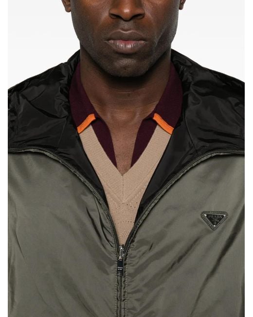 Prada Logo Hooded Jacket in Green for Men | Lyst UK