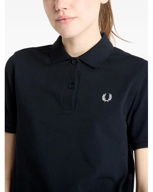 Fred Perry Logo-Embroidered Polo Top in Blue | Lyst UK