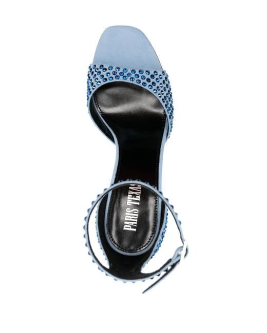 Paris Texas Holly Fiona 100Mm Rhinestone Sandals in Blue | Lyst
