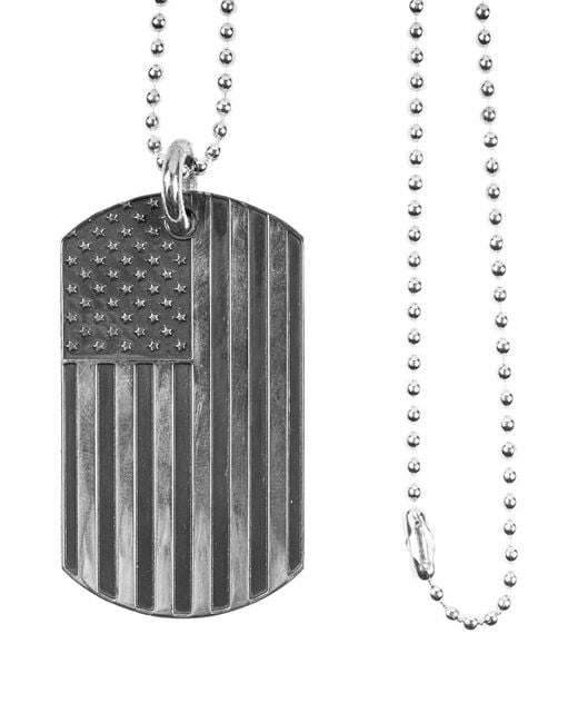 Chrome Hearts X Richard Stark American Flag Tag Necklace in Grey | Lyst UK