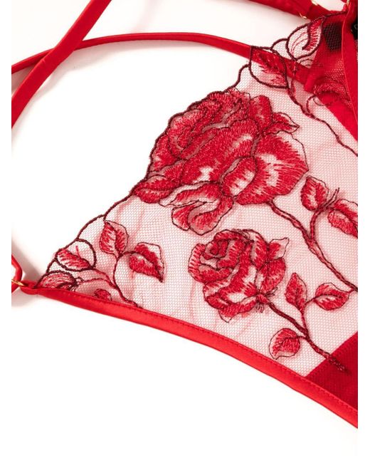 Kiki de Montparnasse Dominique Lace Thong in Red | Lyst