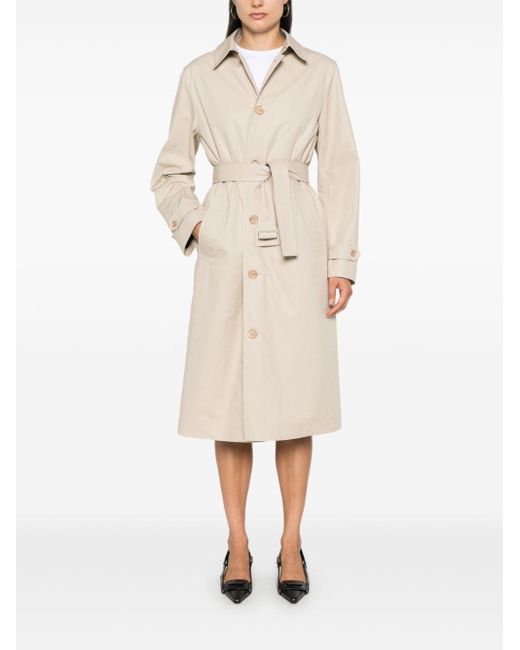 Moschino Chain Link-Detail Trench Coat in Natural | Lyst