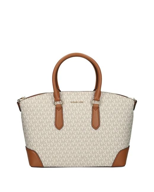 MICHAEL Michael Kors Murphy Medium Logo-Print Handle Tote Bag in White ...