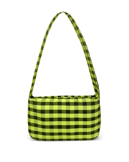 Coa Nyc Gingham-Check Shoulder Bag in Green | Lyst