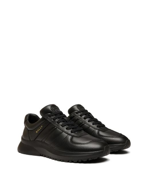 Bally Outline Grained Leather Ribbon Sneakers in Black for Men | Lyst